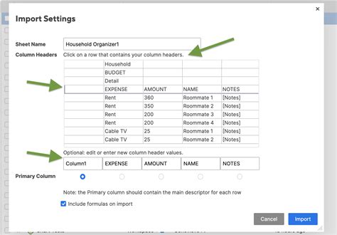 column name smartsheet community