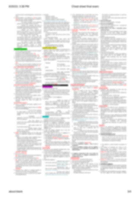 SOLUTION Cheat Sheet Final Exam Studypool
