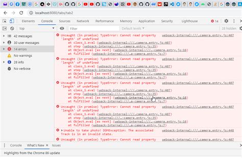 Unable To Take Photo Domexception The Associated Track Is In An