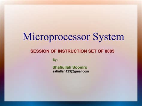 Instruction Set 8085 Ppt