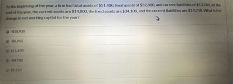 Solved At The Beginning Of The Year A Firm Had Total Assets