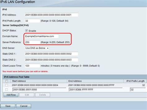 IPv LAN Configuration On RV W Cisco