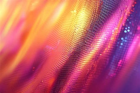 Colorful Abstract Background Featuring Iridescent Fabric Shimmering With Vibrant Light Creating