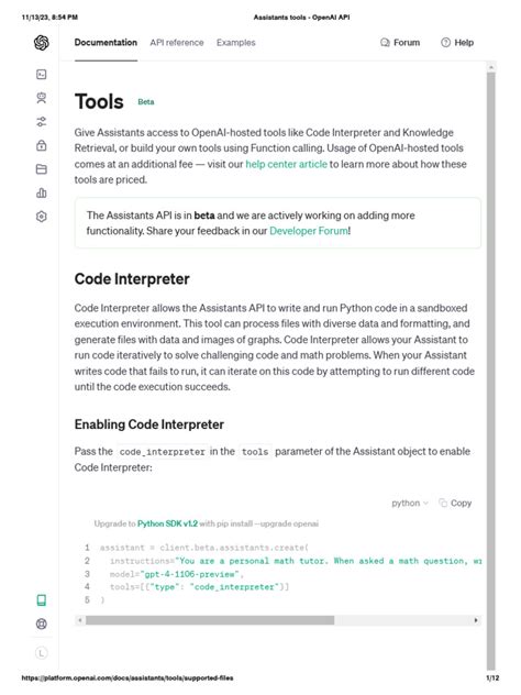 Assistants Tools Openai Api Pdf Information Retrieval Parameter Computer Programming