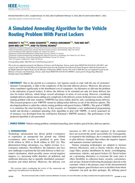 Pdf A Simulated Annealing Algorithm For The Vehicle Routing Problem