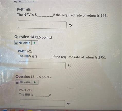Solved Problem Calculating NPV And IRR Use The Following Chegg Com