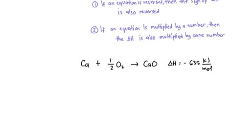 Solved For The Chemical Reaction Ca S ½ O₂ G → Cao S ∆h