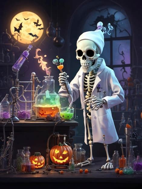 Premium Ai Image Halloween Skeleton Cartoon