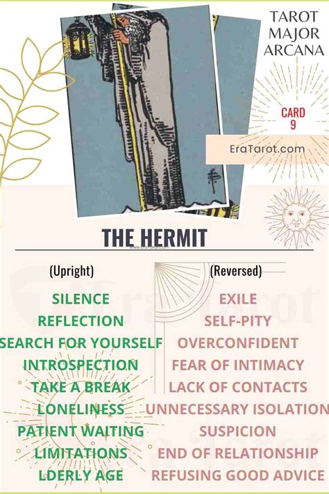 The Hermit Tarot Card Meaning Major Arcana Card Number 9 Ix
