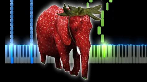 Strawberry Elephant Meme Song On And On Piano Tutorial Youtube