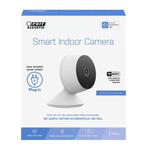 Best Buy Feit Electric Indoor Hd Camera With Sensor Black White Cam1 Wifi