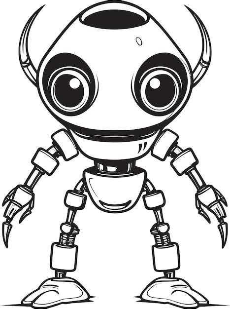 Diseño Del Logotipo Del Robot Explorador Alienígena Cyborg Vector De