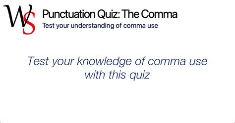 Comma Quiz Punctuation Writing Support