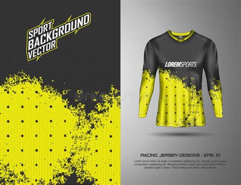 T Shirt Long Sleeve Sport Template Abstract Racing Jersey Design Stock