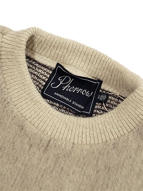 Pherrow sフェローズ モヘアクルーネックセーター MOHAIR CREW NECK SWEATER BEIGE