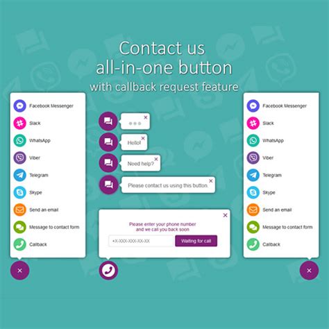 All In One Support Button Callback Request Whatsapp Messenger