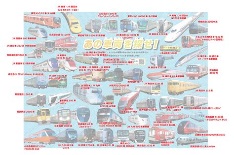 鉄おも！3月号付録「あの車両を探せ！」ポスターに掲載された車両の名前 鉄道ホビダス