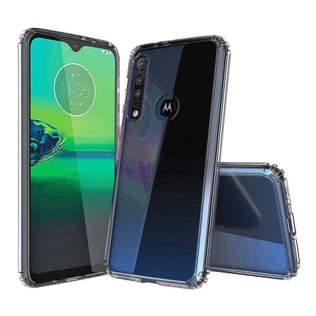 Olixar ExoShield Tough Snap On Motorola One Macro Case Clear