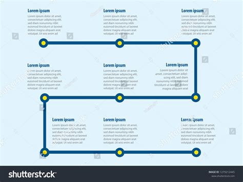 Vector 9 Steps Linear Infographic Templated Stock Vector Royalty Free