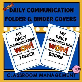 Daily Parent Communication Take Home Folder And Binder Covers Tpt