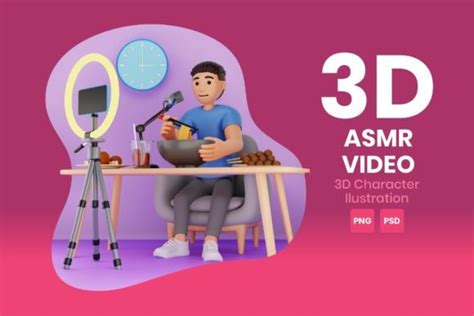 Asmr Video 3d Character Illustration Graphic By Imoogigraphic · Creative Fabrica