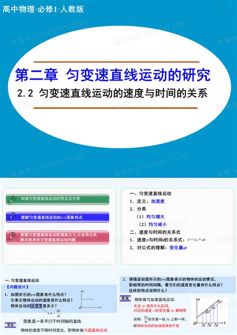 2014 2015学年高一物理人教版必修一课件：22匀变速直线运动的速度与时间的关系ppt模板下载编号qppwyrro熊猫办公