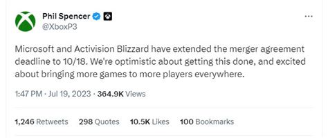 Microsoft And Activision Blizzard Delay Merger Deadline To October