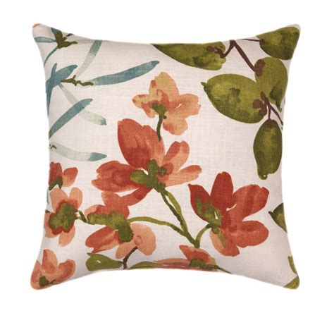 Orange Floral Pillow Cover Burnt Orange By Thepillowcoverstore