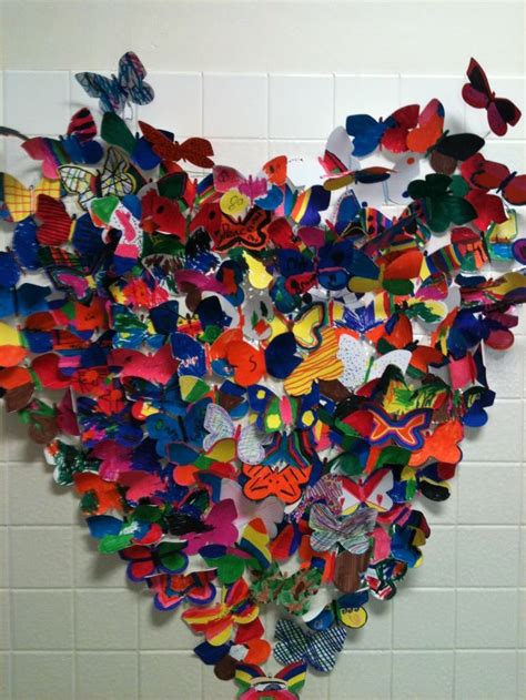 Collaborative Butterfly Display Valentine S Day Collaborative Art