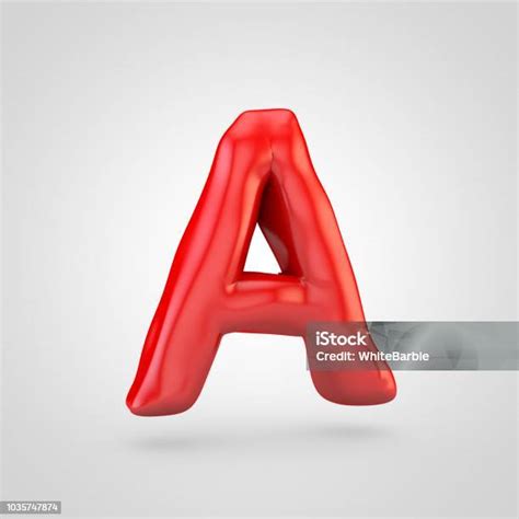 Letra De Plastilina Roja Que Una Mayúscula Aislada Sobre Fondo Blanco