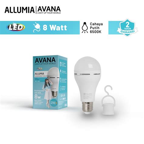 Jual ALLUMIA Emergency Rechargeable Bulb Lampu LED 8 Watt 6500K Putih