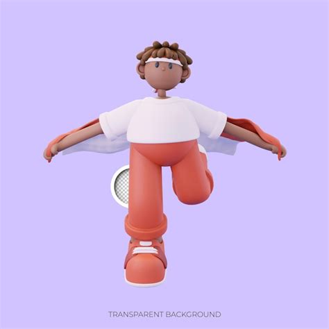 Premium PSD Man Running Waving Flag Pose From Front