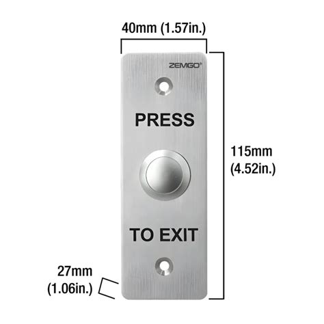 Zem Slim21 Stainless Steel Exit Button Slim Durable And Reliable Access Control Solution