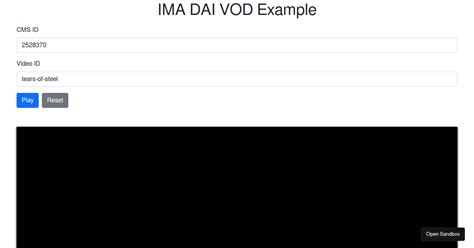 Google IMA DAI Codesandbox
