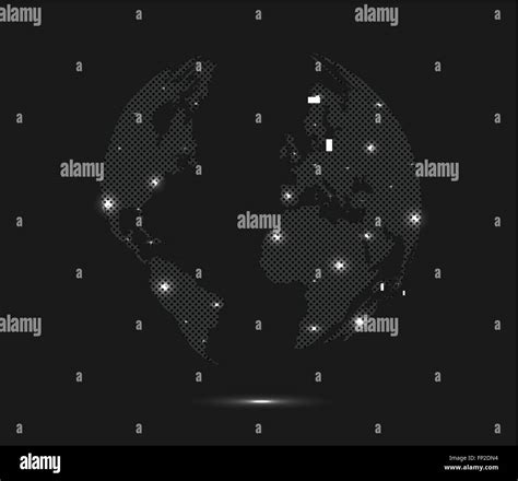 Illustration Of An Abstract Glowing World Map Background Stock Vector