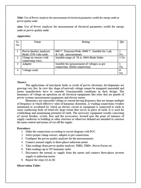 4use Of Power Analyser For Measurement Of Electrical Parameters Useful