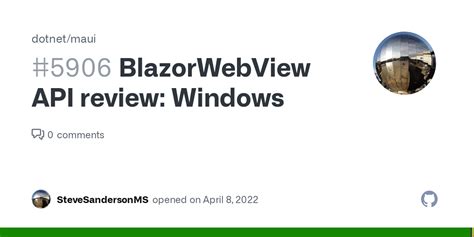 BlazorWebView API Review Windows Issue 5906 Dotnet Maui GitHub
