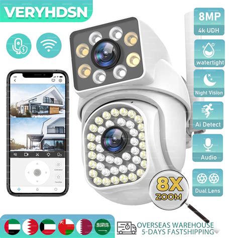 Cam Ra De Surveillance Ext Rieure PTZ IP WiFi K MP HD Dispositif De S Curit