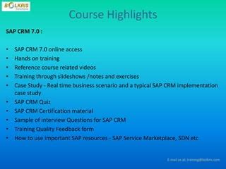 Sap Crm Training Ppt
