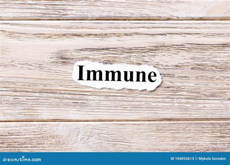 Immune Of The Word On Paper Concept Stock Image Image Of Care