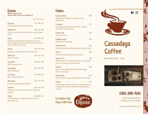 Textured Coffeehouse Takeout Menu Template By Musthavemenus