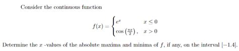 Solved Consider The Continuous Function Chegg