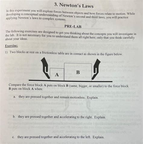 Solved Newton S Laws In This Experiment You Will Explore Chegg