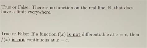 solved true or false there is no function on the real line