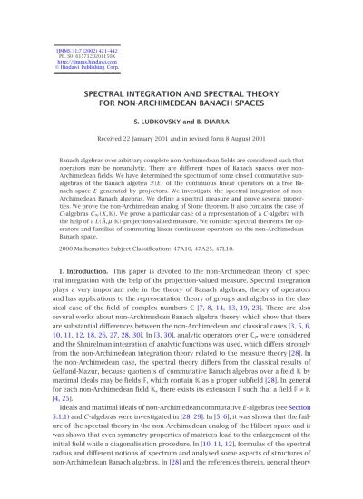 SPECTRAL INTEGRATION AND SPECTRAL THEORY FOR NON ARCHIMEDEAN BANACH SPACES