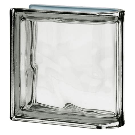 Nordica Metalized Wave Linear End Block Glass Block Warehouse