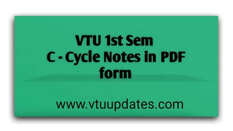 vtu 1st year c cycle notes all subjects in pdf vtu updates