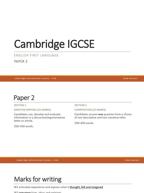 Narrative Writing Igcse Pdf