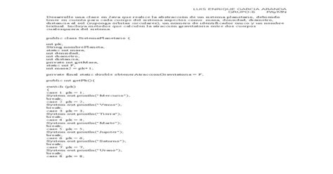 Desarrolle Una Clase En Java Que Realice La Abstracción De Un Sistema