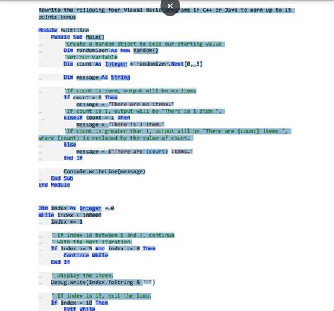 Solved Dim Index As Integer 0 While Index